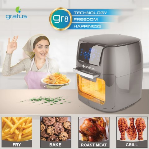 Gratus Air Fryer (GR-A650DTTB) 12 Ltr ith Rottesserie/Grill | Buy ...